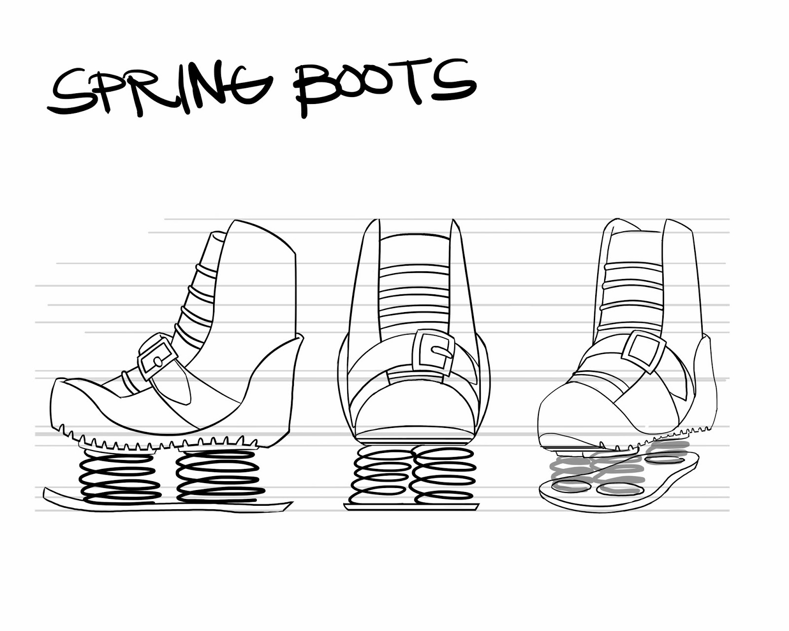 Ram's Horn: Spring Boots Model Sheet