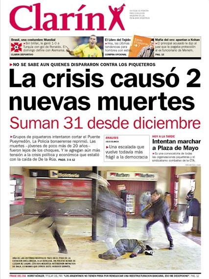 Fin del Periodismo: Se cumplen 11 años de la Tapa de Clarín "La crisis ...