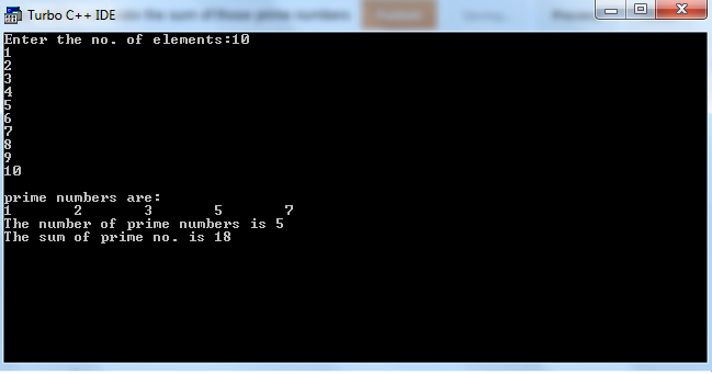 C Language: To find prime numbers in an array and to calculate the sum ...