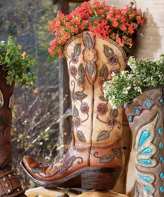 Cowboy Boot Planters | Cowboy decorations, Western decor, Southwestern ...