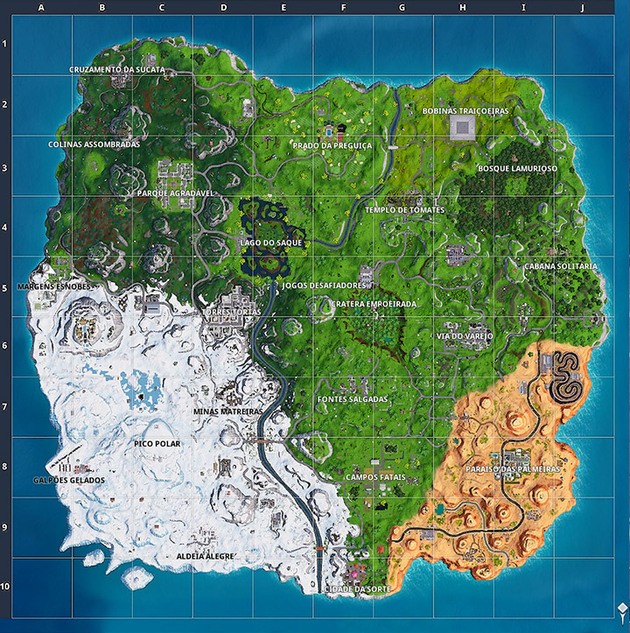 Fortnite: Personagens e Mapa do jogo