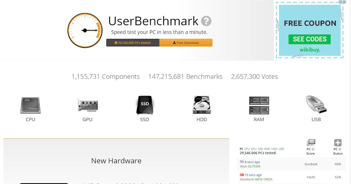 Cara Tes Kecepatan CPU RAM VGA Harddisk Komputer di UserBenchmark - Masvian