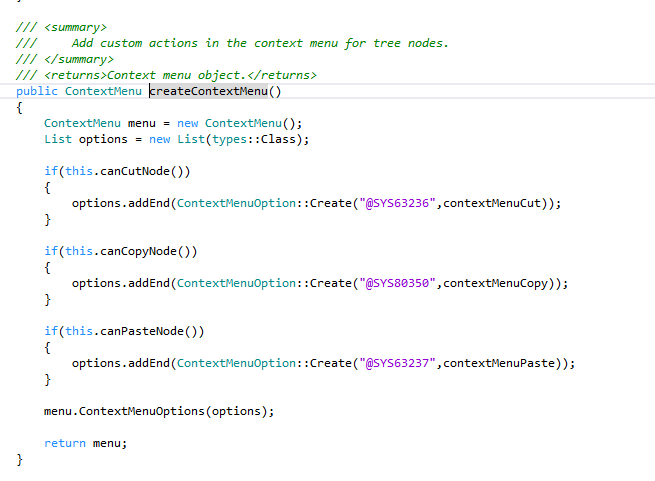 Right-Click Context Menu in D365O on a Tree control