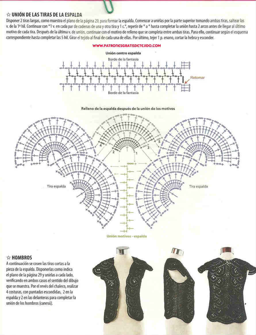 Patrones de Chaleco Encaje Crochet / Paso a paso