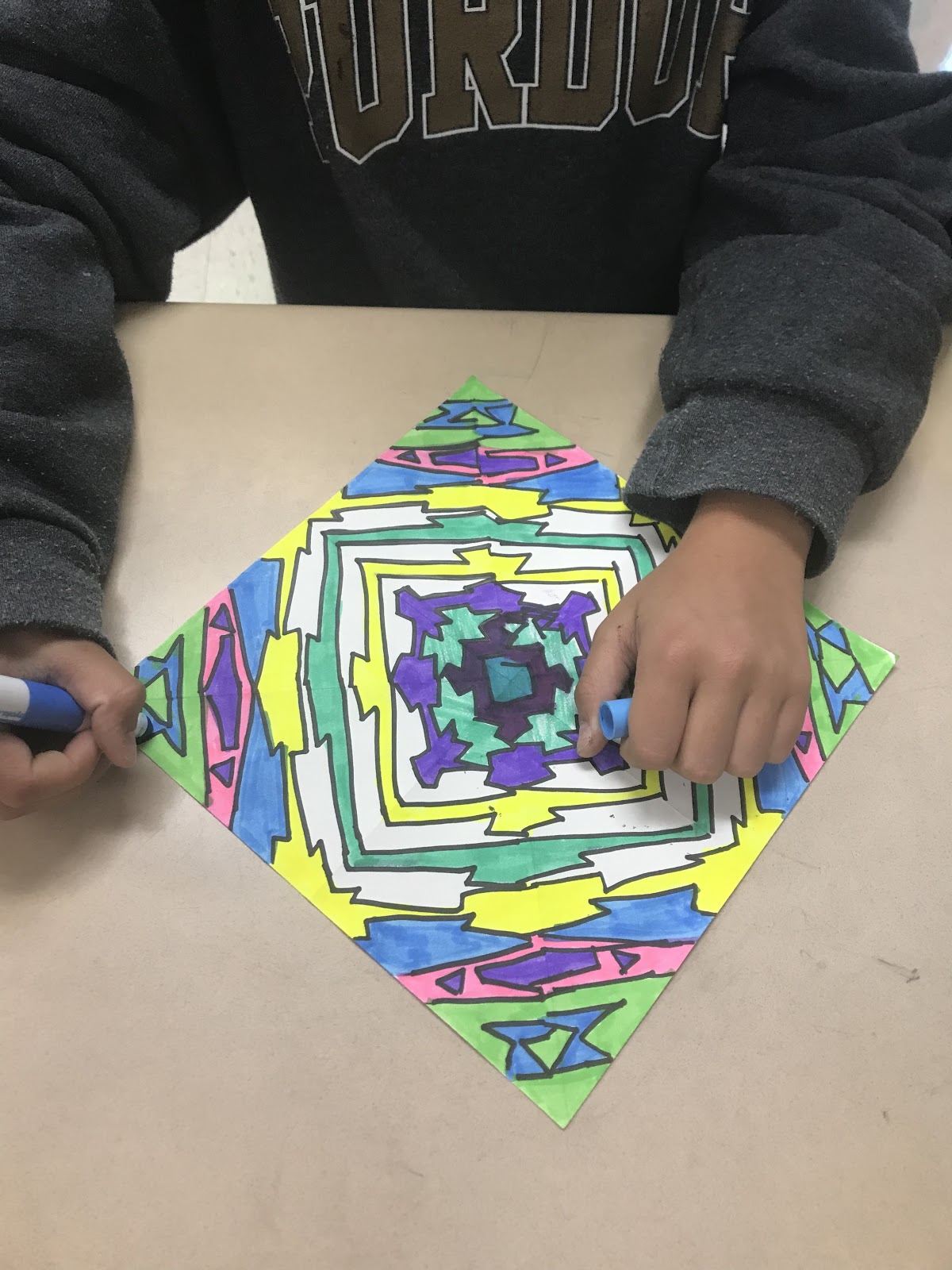 Elements of the Art Room: 5th grade radial symmetrical name art