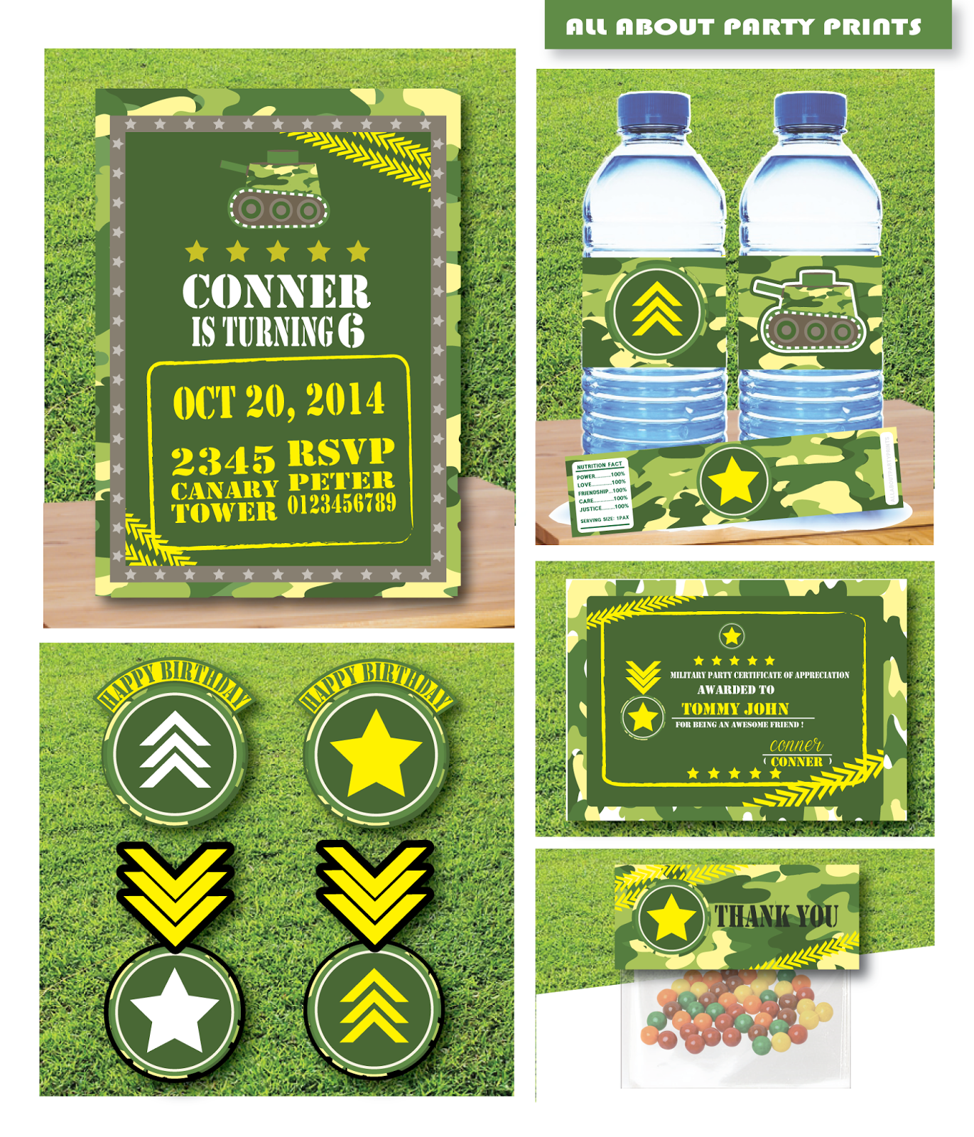 All About Party Prints: Camouflage Army Party pack printables