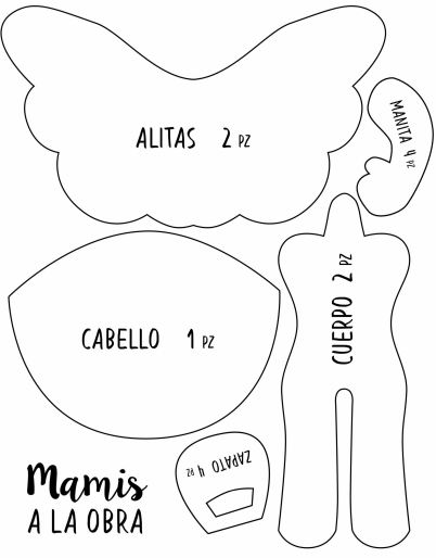 Curso : Aprende cómo hacer muñecos de angelitos con moldes ~ lodijoella