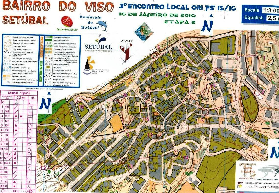 SÓ MAPAS: Desporto Escolar Sul 1ª e 2ª etapa - Setúbal