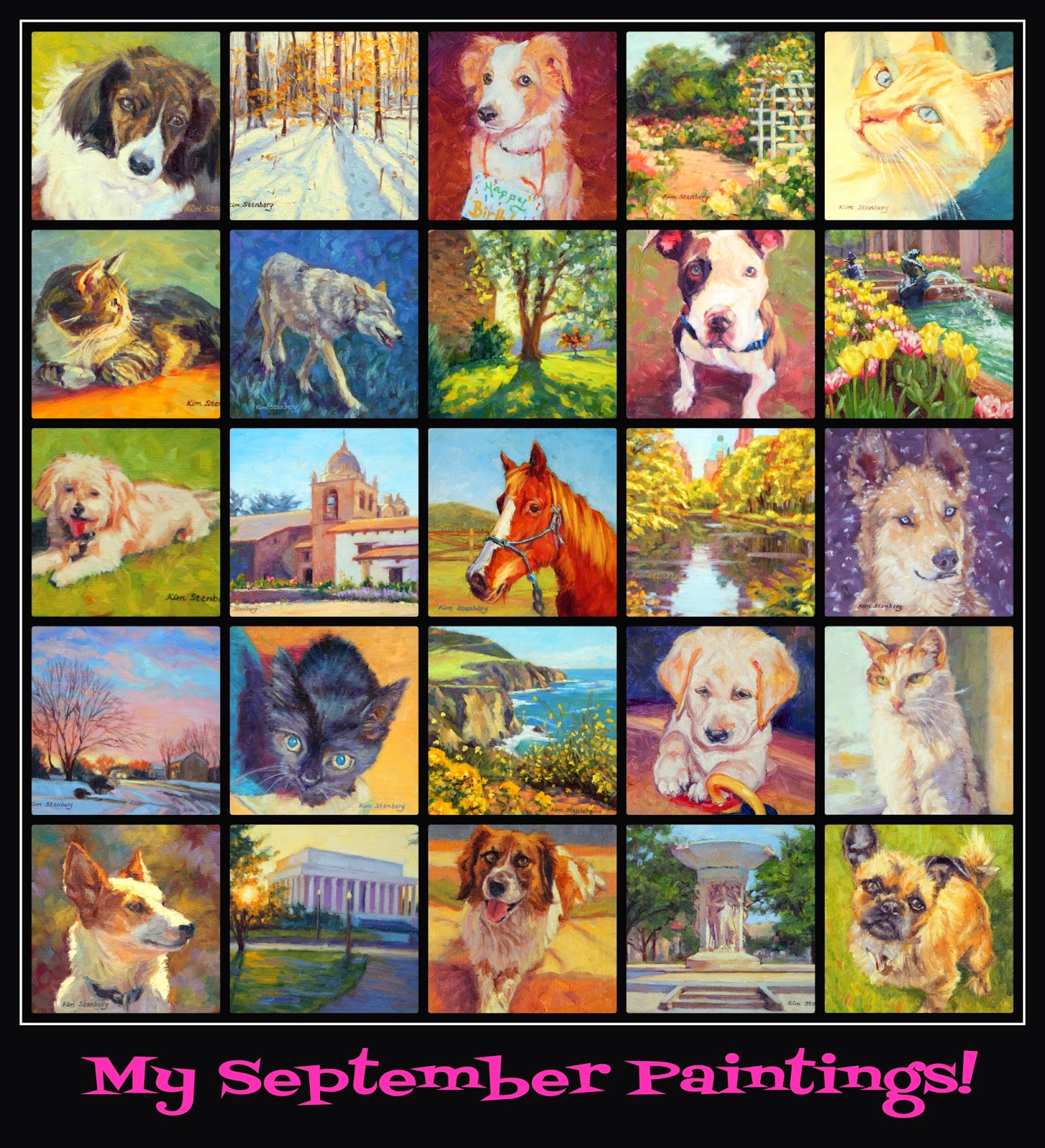 Kim Stenberg's Painting Journal: My September Paintings Collage