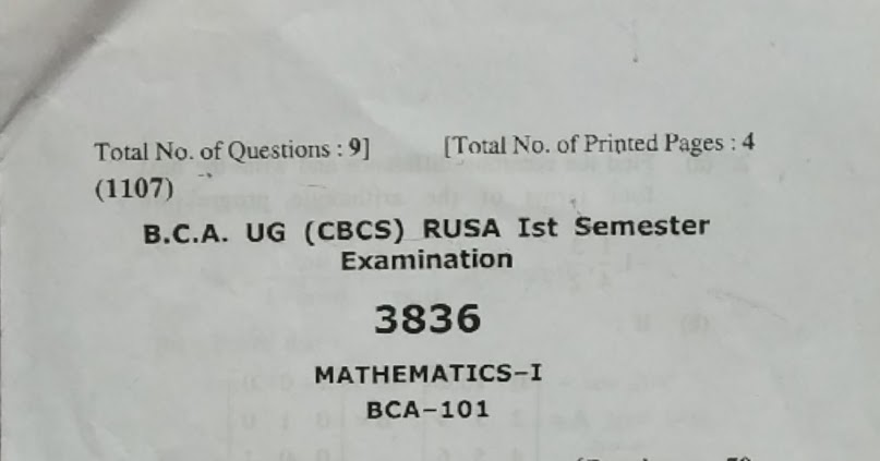 HPU BCA Old Question Papers
