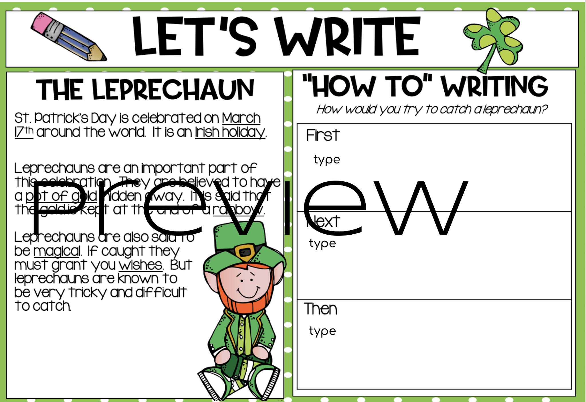 1st Grade Hip Hip Hooray!: Let's Write ...March Themed