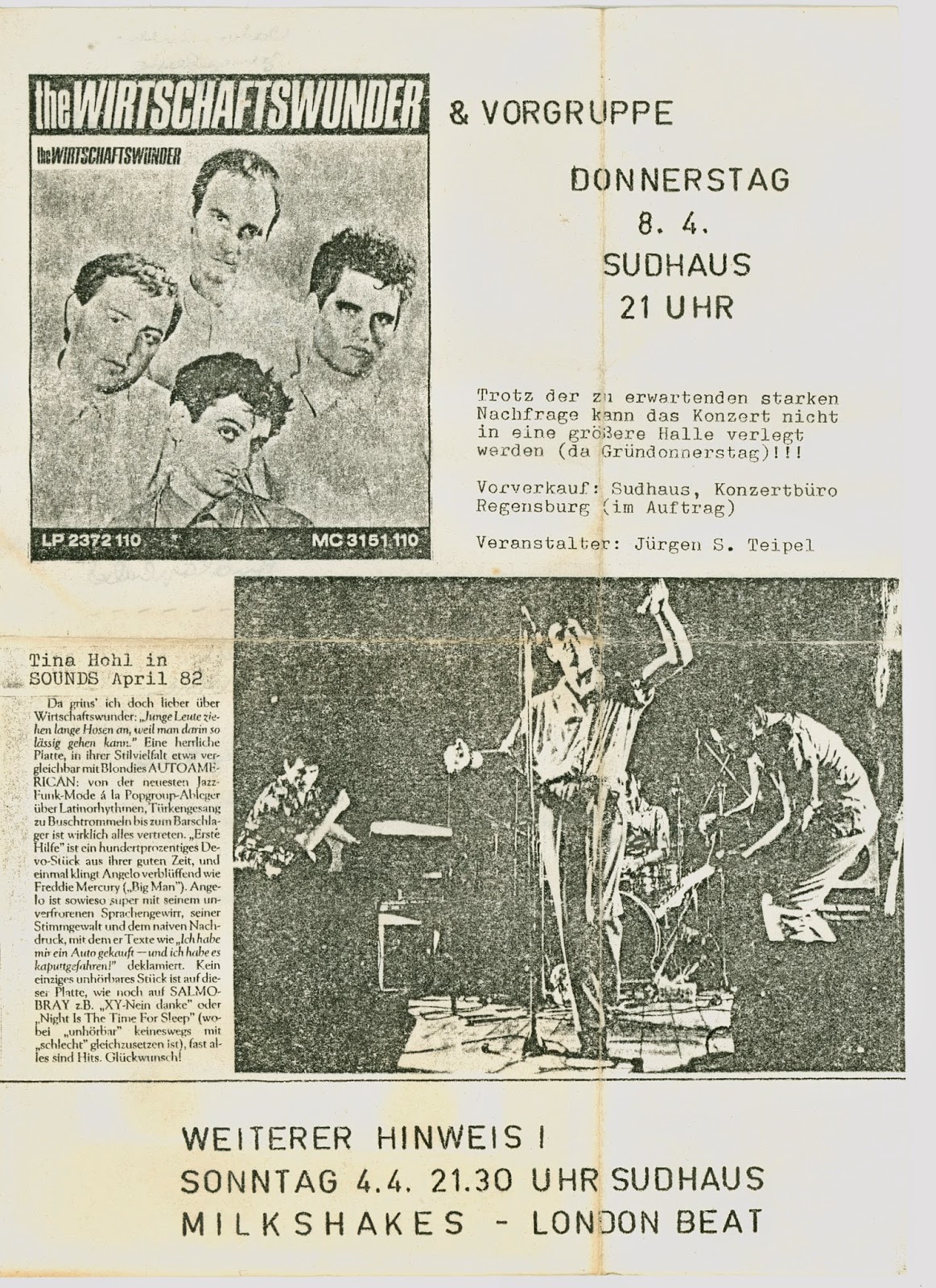 Tape Attack: The Wirtschaftswunder - Live 08.04.82 Sudhaus Regensburg