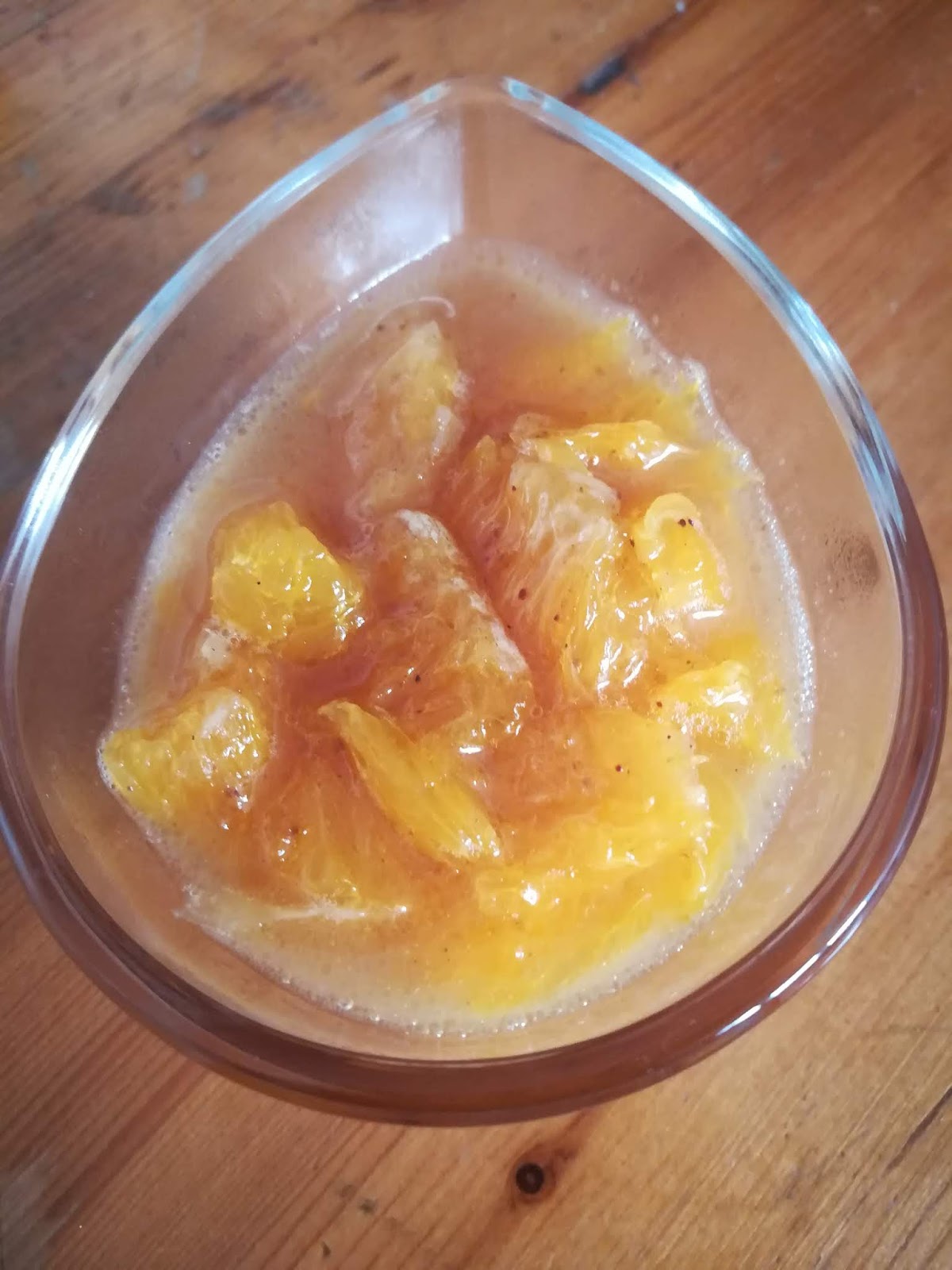 Verrine d'orange confite aux épices