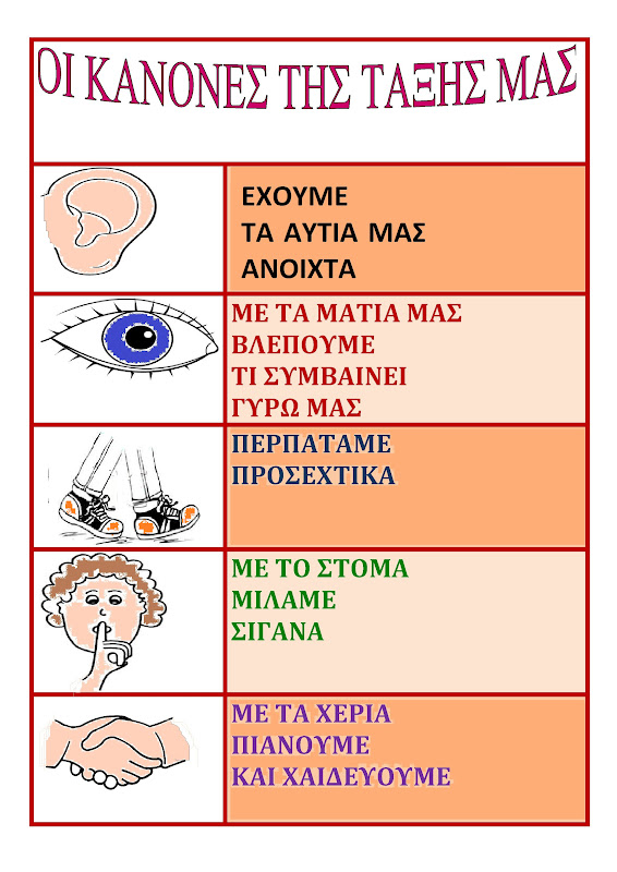 ...Το Νηπιαγωγείο μ' αρέσει πιο πολύ.: Οι κανόνες της τάξης μας, με μία ...