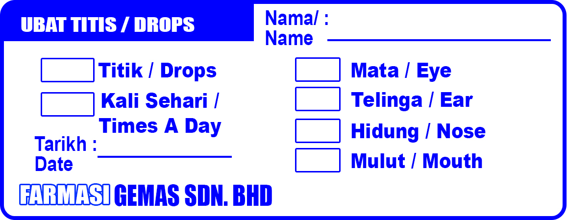 Sh Yn Design: STICKER FARMASI GEMAS - Ubat Titis