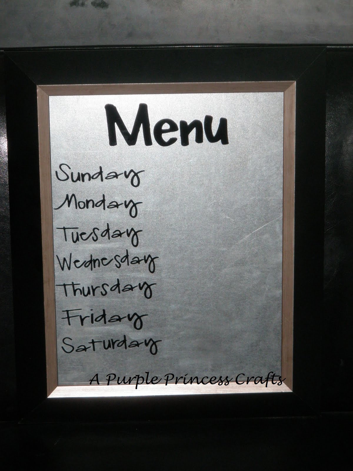 A Purple Princess: Metal Menu Board