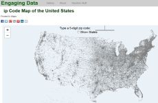 Los códigos postales de Estados Unidos visualizados en un mapa online