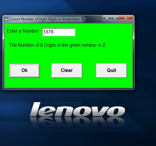 Free Programming Source Codes And Computer Programming Tutorials Count Number Of Eight Digits