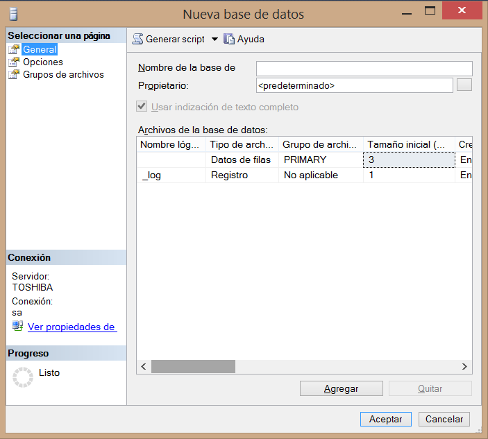 Programando Paso a Paso: CREAR BASE DE DATOS EN SQL SERVER 2012