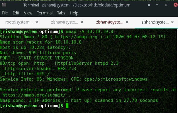 Hack The Box: 10.10.10.8 OPTIMUM hackthebox machine writeup