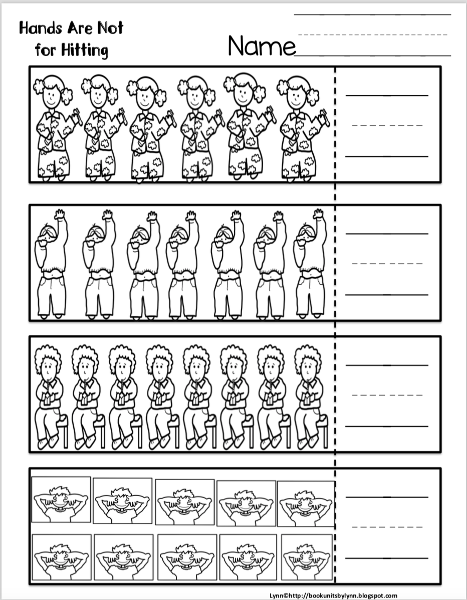 HANDS ARE NOT FOR HITTING. BOOK UNIT ~ Book Units by Lynn