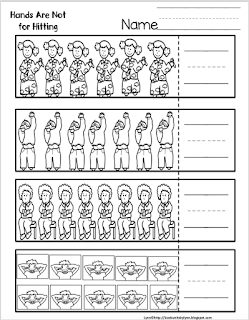 HANDS ARE NOT FOR HITTING. BOOK UNIT ~ Book Units by Lynn