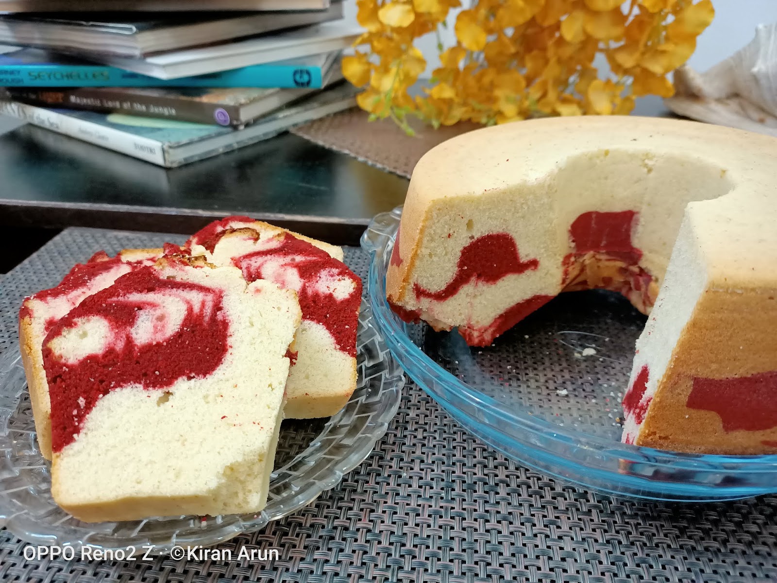 Red velvet marble cake