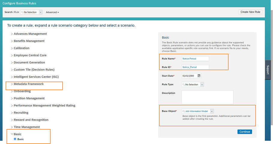 EMPLOYEE CENTRAL: Event & Event Derivation Rules