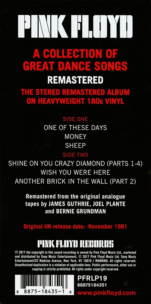 1981 A Collection Of Great Dance Songs - Pink Floyd - Rockronología