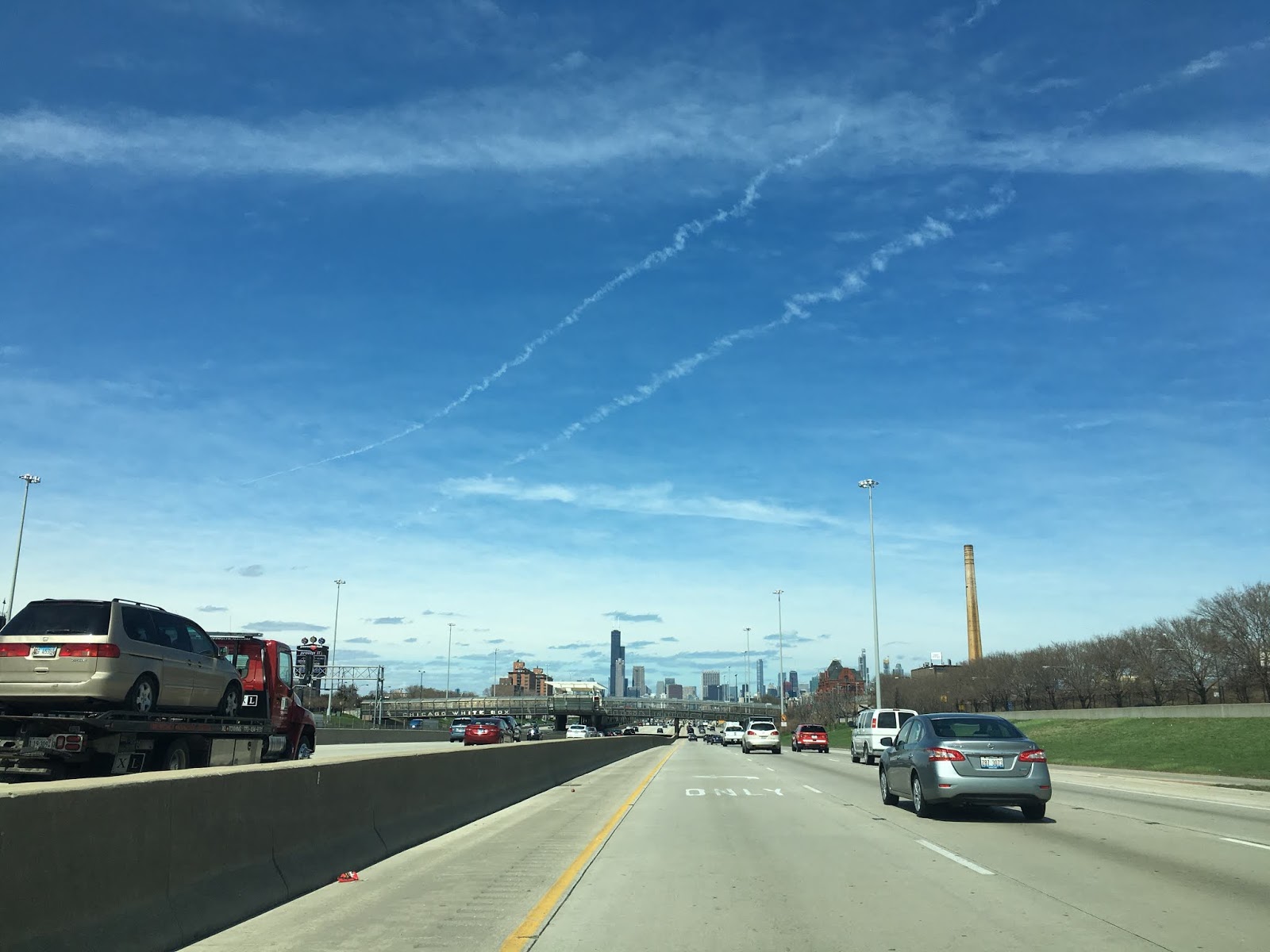 Northern Terminus of Interstate 55 on the Stevenson Expressway in Chicago