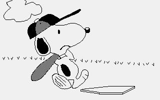 Snoopy plays baseball