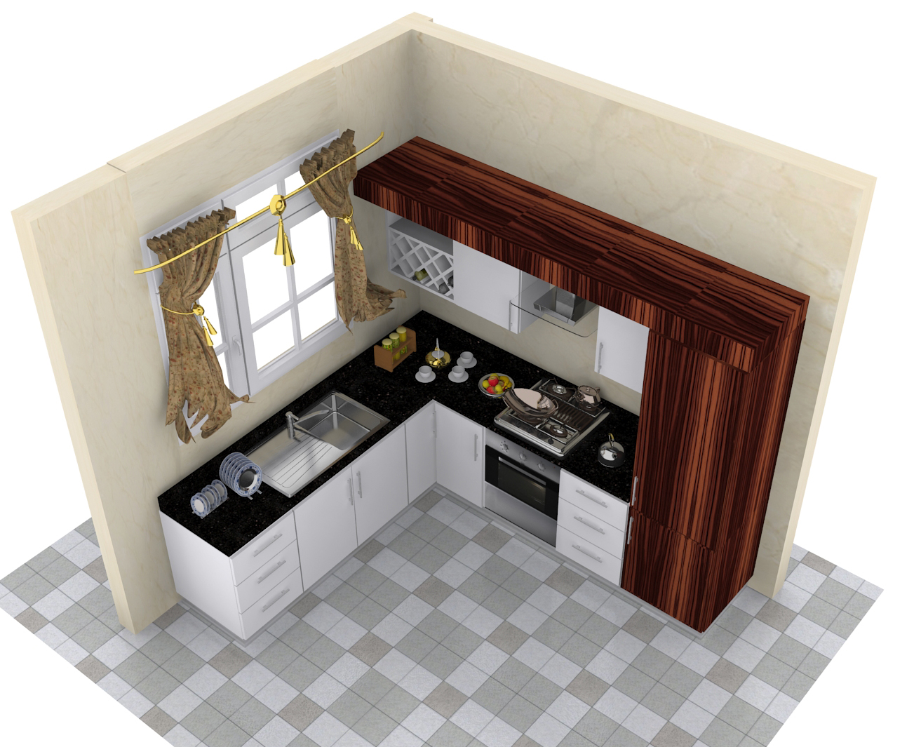 Qdesignfactory: Metallic Kitchen design for your beautiful flat or villa