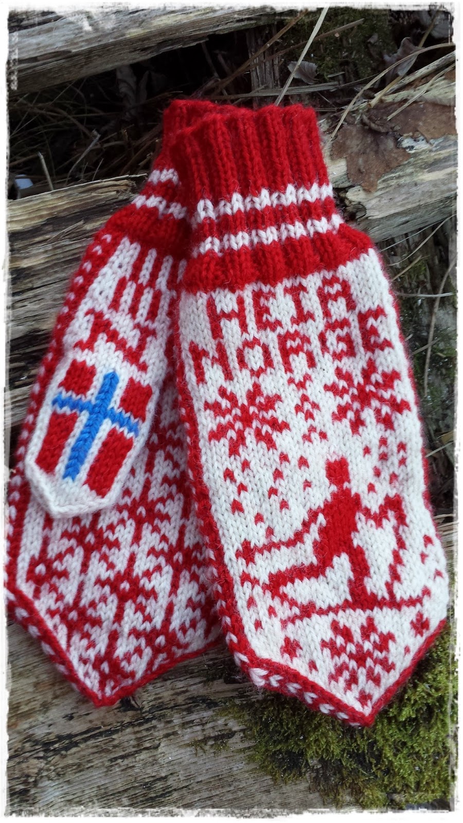 Dagens kjøpeoppskrift: Heia Norge-votter | Strikkeoppskrift.com