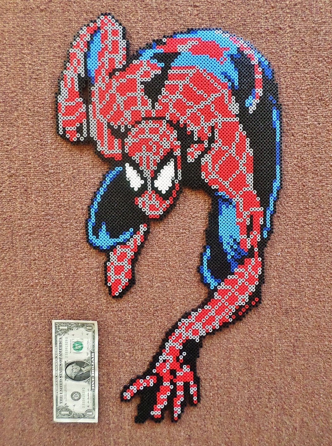 Long Black Fingers : Spiderman Large Perler Bead