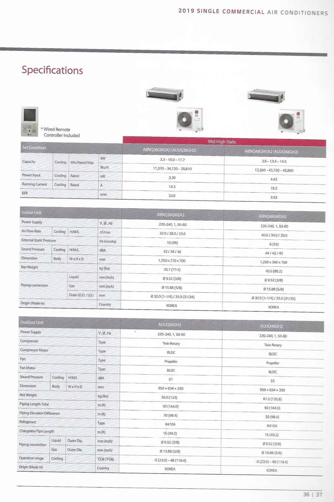MaximaxSystems.com: LG SINGLE COMMERCIAL AIR CONDITIONERS