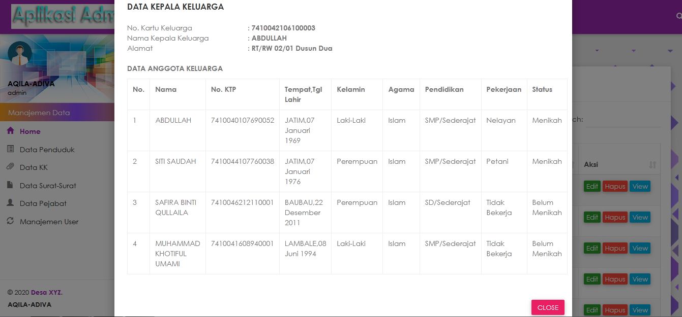 Source Code Aplikasi Pengolahan Data Administrasi Desa