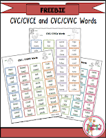Teacher's Take-Out: cvc/cvce and cvc/c v v c words- Freebie!