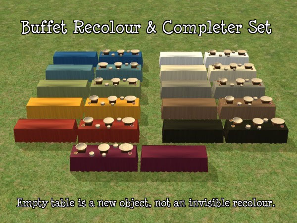 "Once upon a time..." Sims: Buffet Table Recolours & Completer