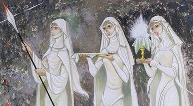 La Quête de Perceval: La procession du Graal au château du Roi Pêcheur