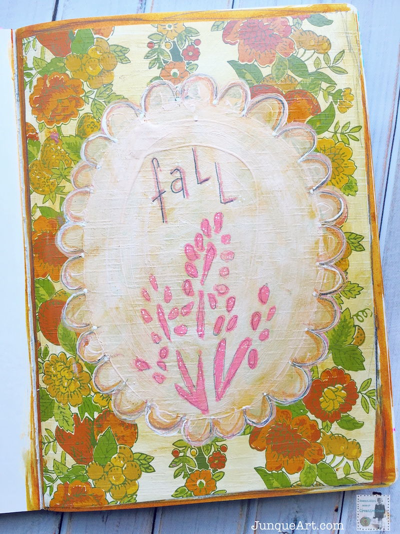 StencilGirl Talk: Fall Art Journal Page by Cindy Gilstrap
