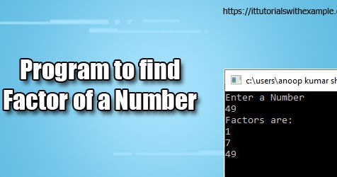 Program to find Factor of a number in C# ~ IT Tutorials with Example