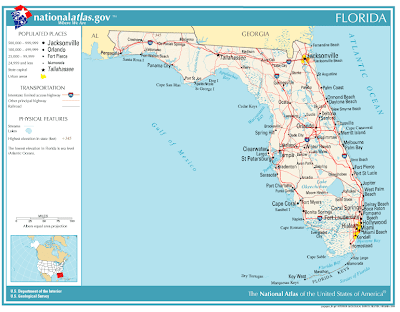 Kaart zuidelijke staten Verenigde Staten: Kaart Florida en Tallahassee ...