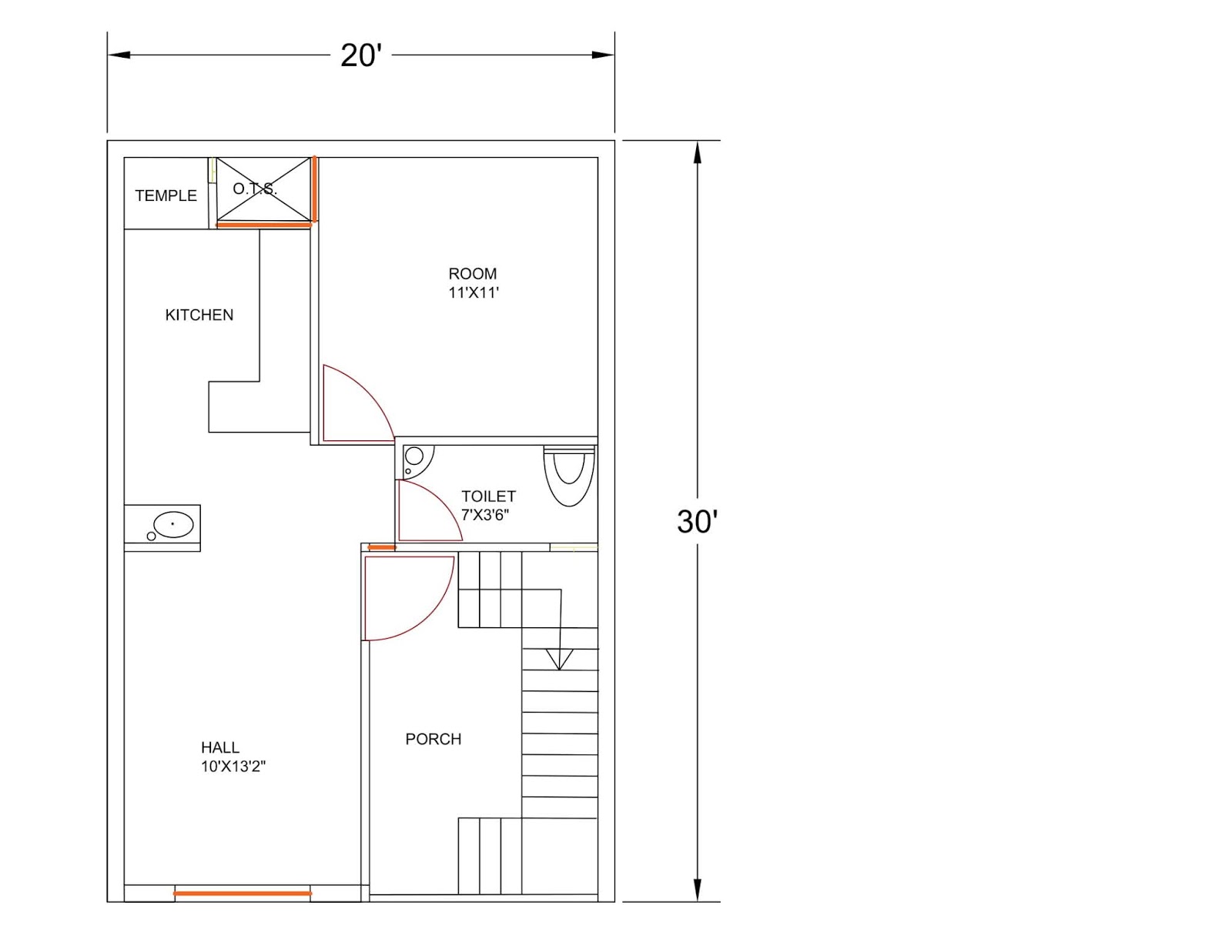 20 X 30 HOUSE PLAN 2D 20 X 30 HOUSE PLAN 2D
