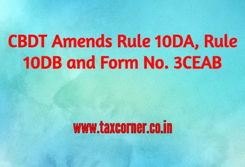 CBDT Amends Rule 10DA, Rule 10DB and Form No. 3CEAB