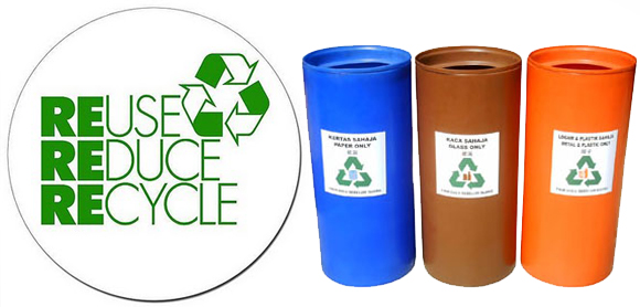 TONG SAMPAH HD-PE 'MOBILE GARBAGE BIN' : RECYCLE BINS (3R)