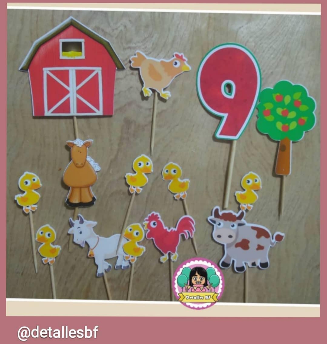 Topper Animalitos de la Granja - Mis Toppers Tus Toppers