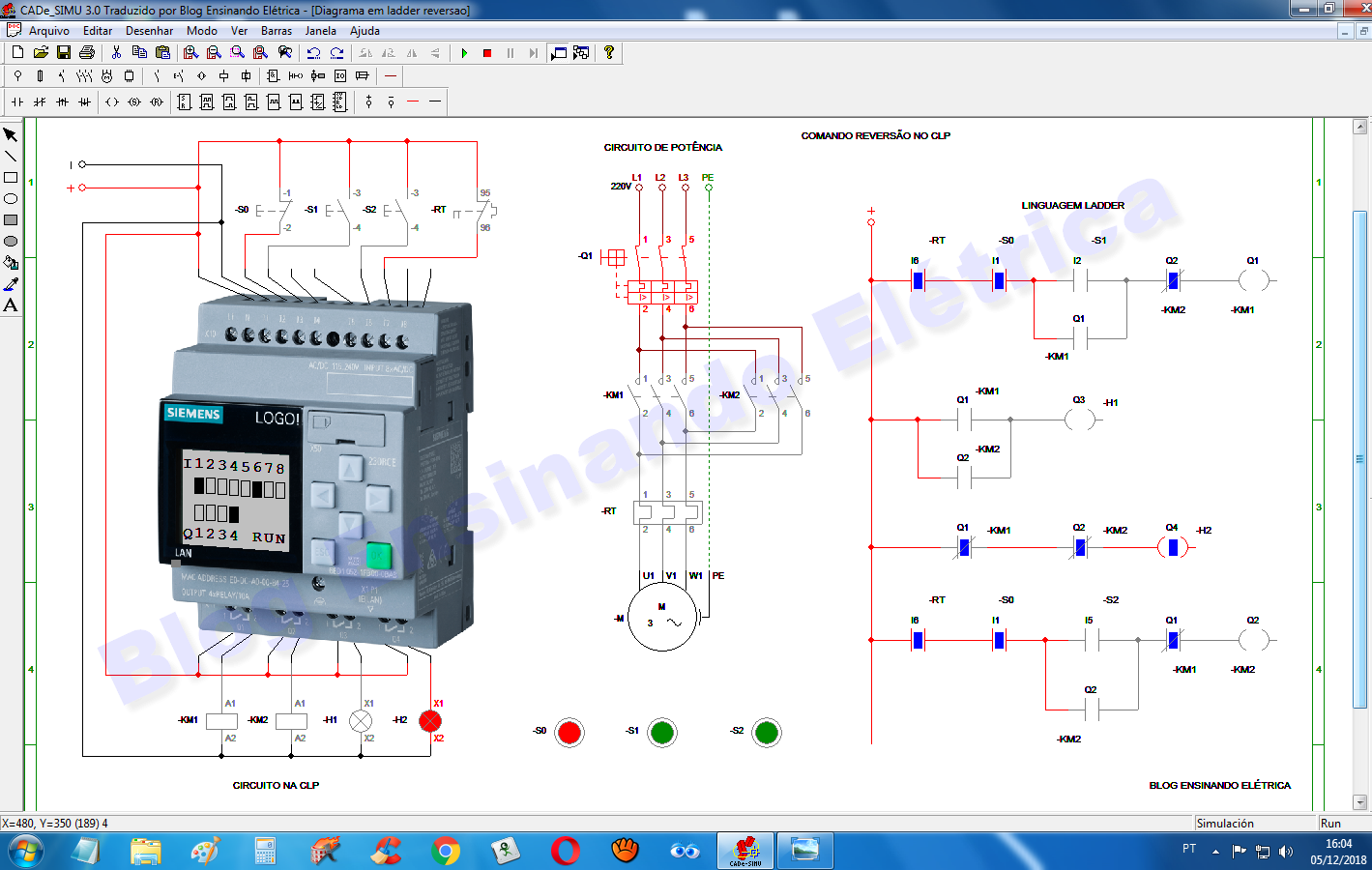 Aprender Linguagem LADDER - Partida de Motor com Reversão [no CLP ...