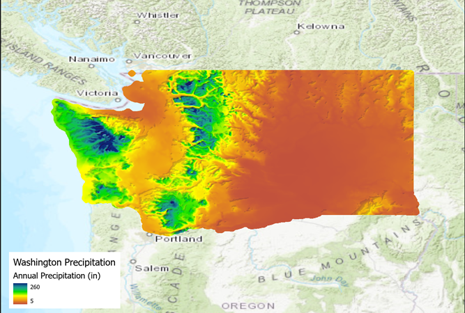 Isarithmic Mapping: Annual Rainfall in Washington