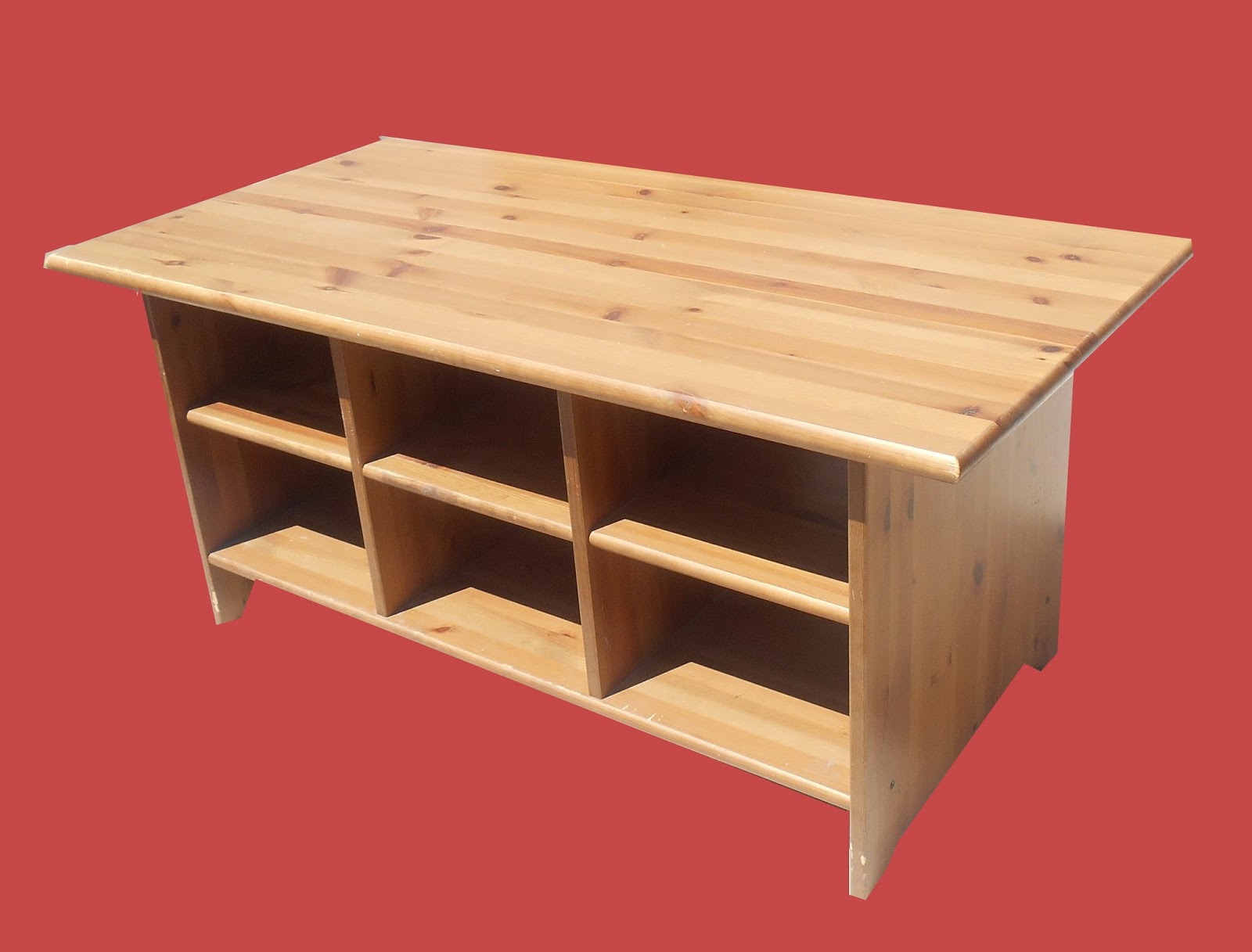 Uhuru Furniture & Collectibles: Pine Cubby Table- Sold