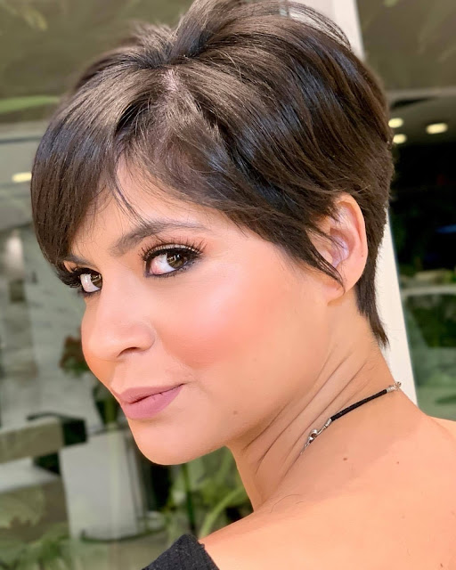 Super model goes to short pixie hair cut - Village Barber Stories